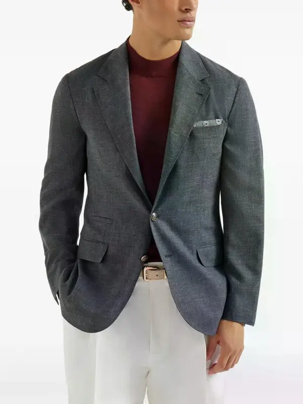 Brunello Cucinelli Slubbed Buttons Blazer