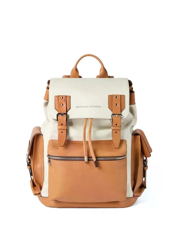 Brunello Cucinelli Grained Leather City Backpack - Neutrals