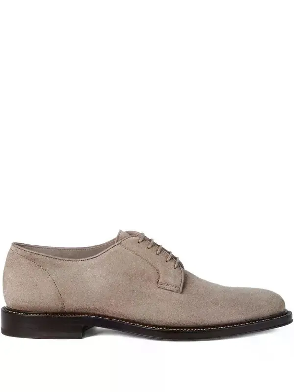 Brunello Cucinelli Suede Derby Shoes - Neutrals