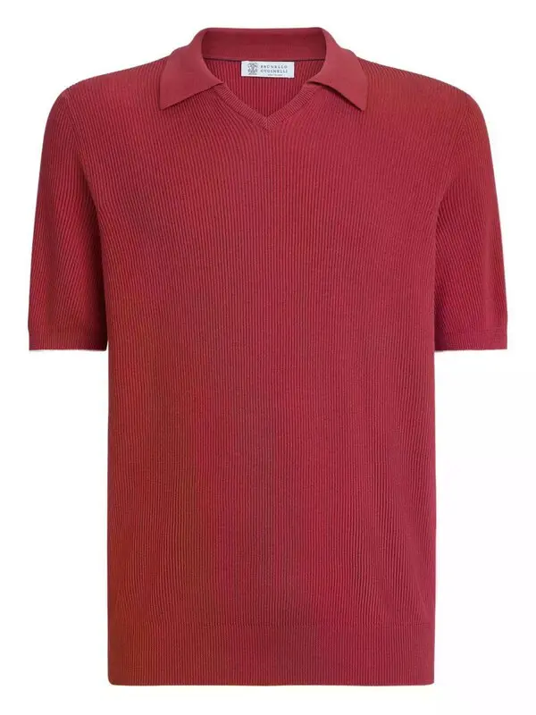 Brunello Cucinelli V-neck Short-sleeve T-shirt - Red