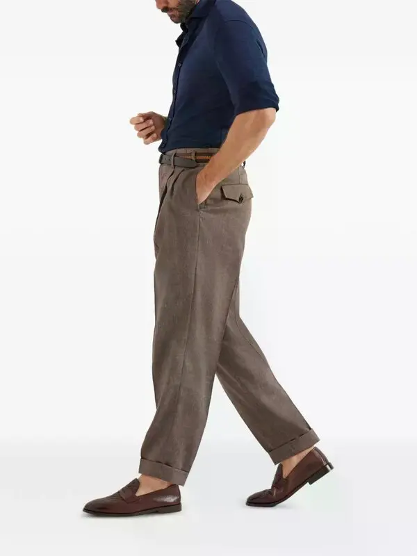 Brunello Cucinelli Pleated Trousers - Brown