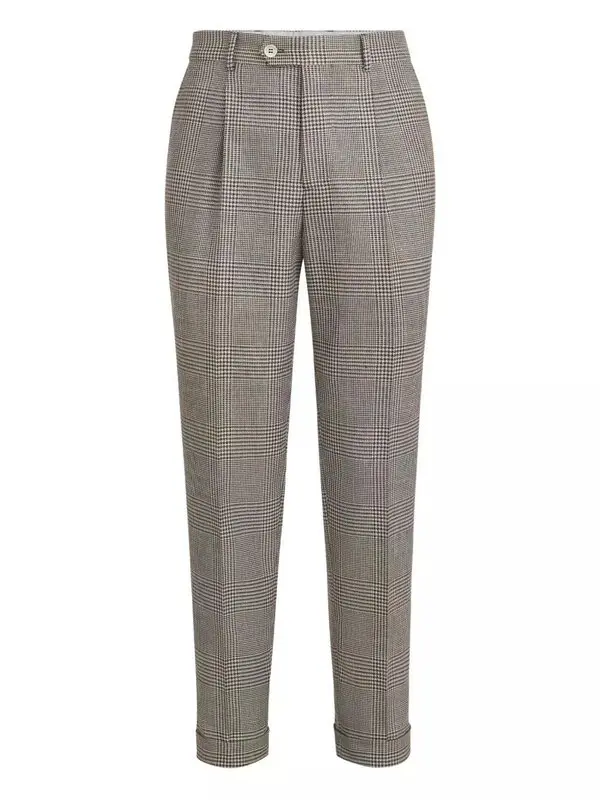 Brunello Cucinelli Check Trousers - Brown