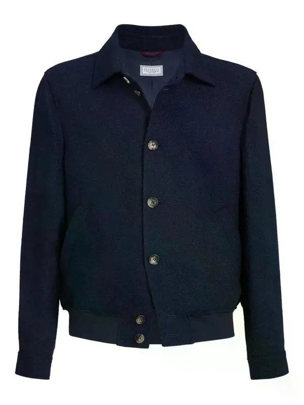 Brunello Cucinelli Button Hopsack Shirt Jacket