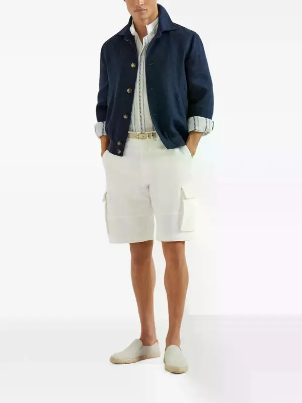 Brunello Cucinelli Button Hopsack Shirt Jacket