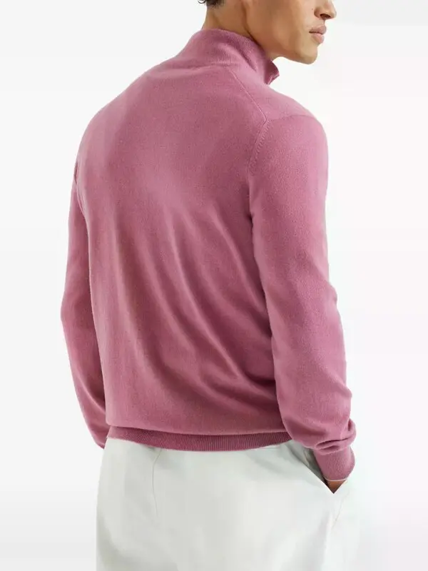 Brunello Cucinelli Cashmere Half-zip Sweater - Pink