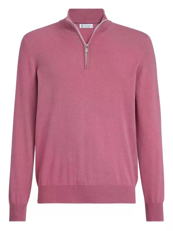 Brunello Cucinelli Cashmere Half-zip Sweater - Pink