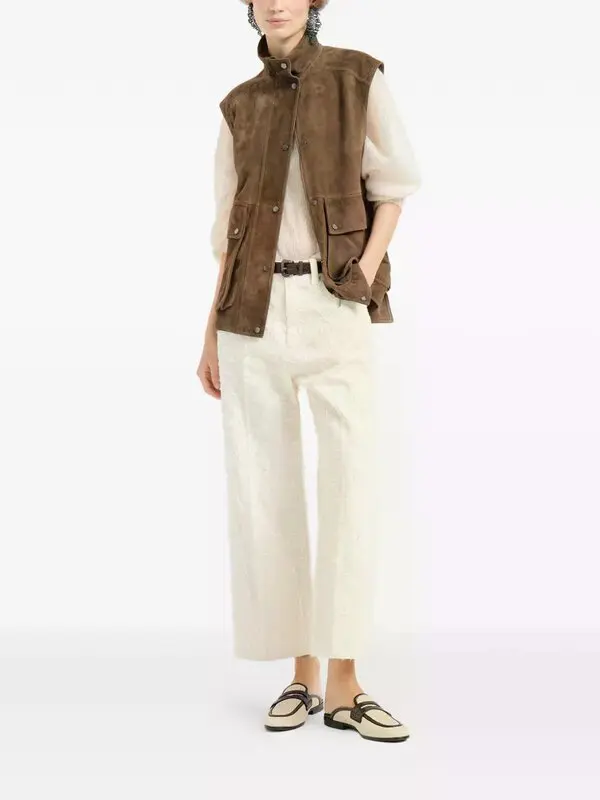 Brunello Cucinelli Monili-detail Front-pocket Vest - Brown