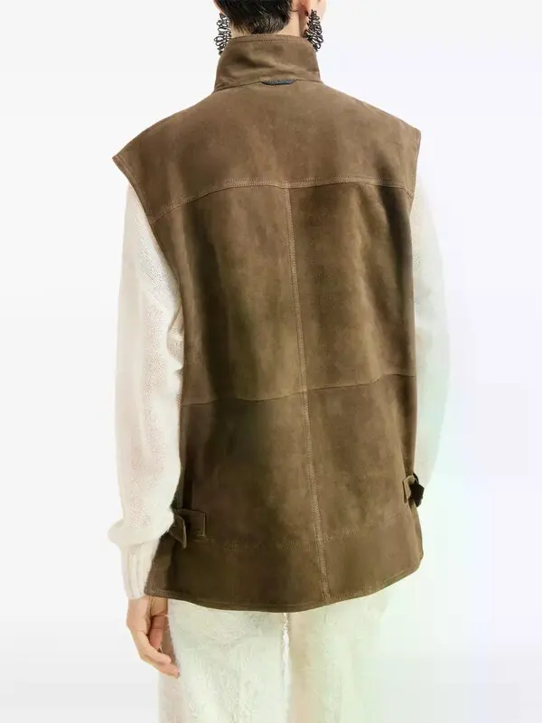 Brunello Cucinelli Monili-detail Front-pocket Vest - Brown