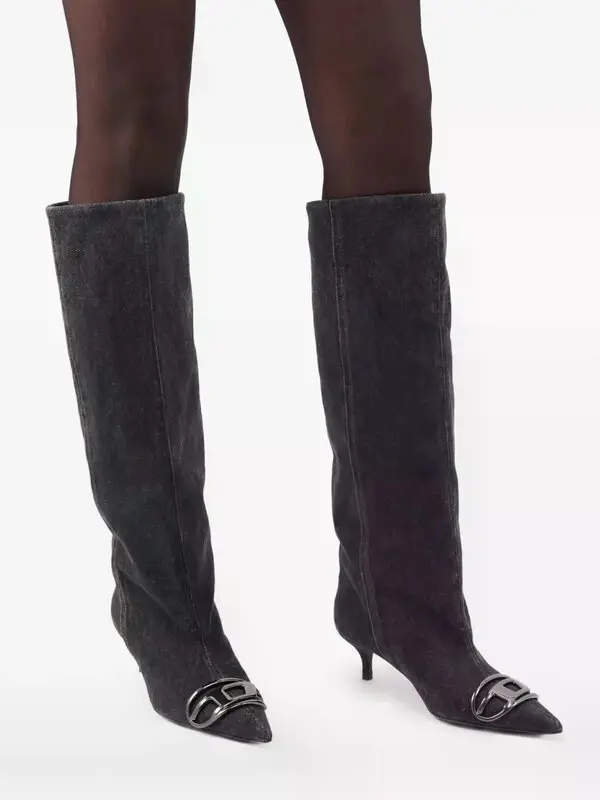 DIESEL® D-venus Boots With Logo Detail - Blue