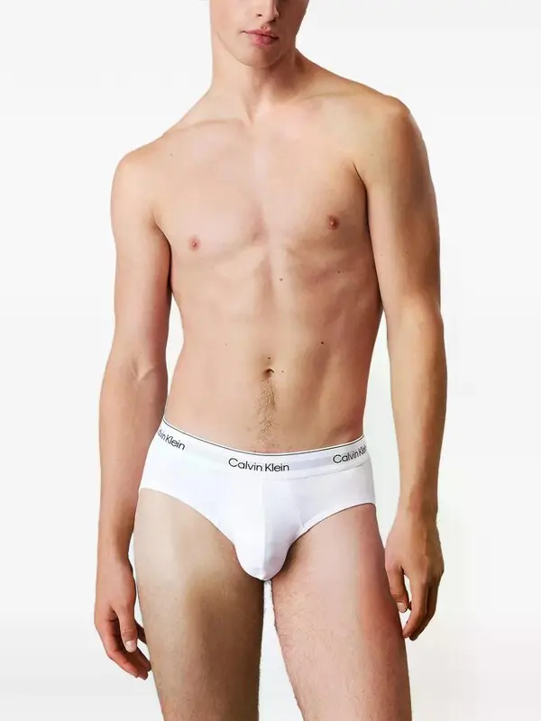 Calvin Klein Logo Waistband 3-pack Briefs - White