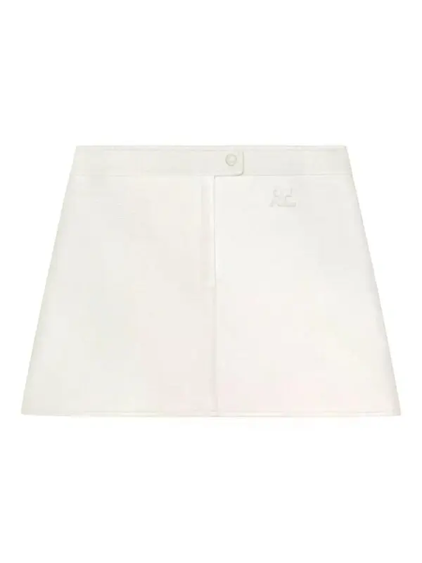 COURREGES Logo Mini Skirt - White