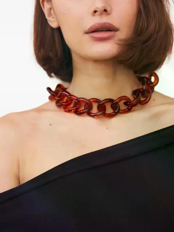 KENNETH JAY LANE Tortoiseshell Chain-link Necklace - Brown