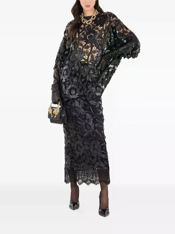 Roberto Cavalli Floral-lace Top