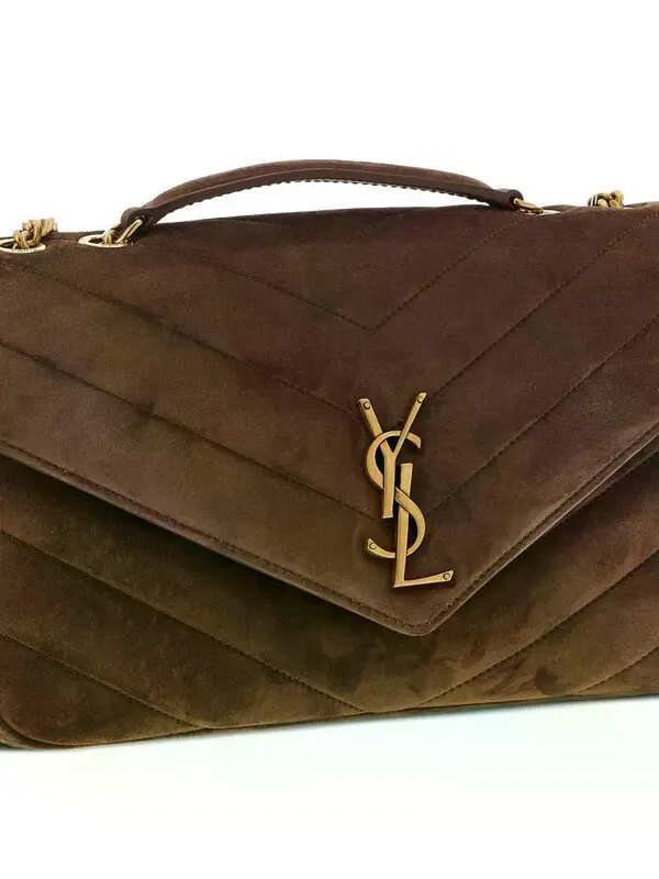 Saint Laurent Medium Lou Lou Quilted-matelassé Shoulder Bag - Brown