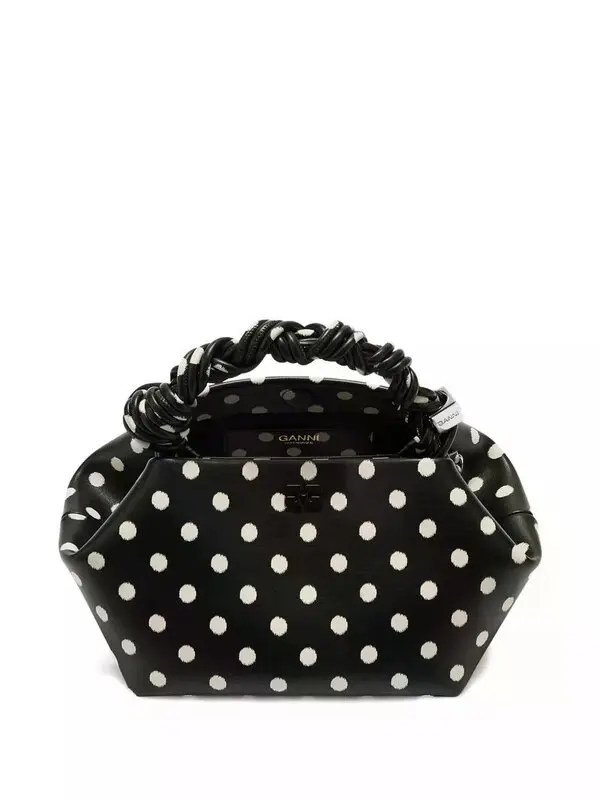 GANNI Small Polka-dot Tote Bag - Black