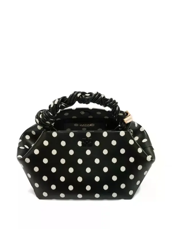 GANNI Small Polka-dot Tote Bag - Black