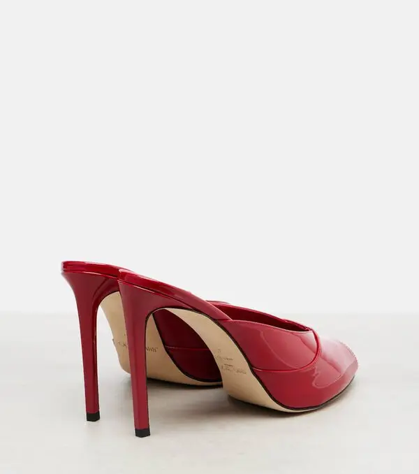 JIMMY CHOO Brigitte 100 Patent Leather Mules