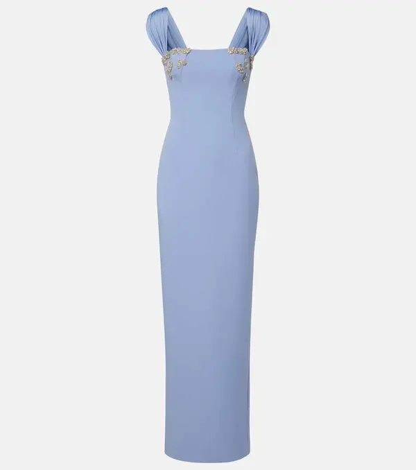 Rachel Gilbert Malia Embellished Crepe Corset Gown
