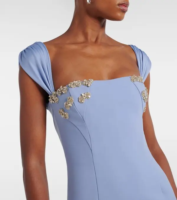 Rachel Gilbert Malia Embellished Crepe Corset Gown