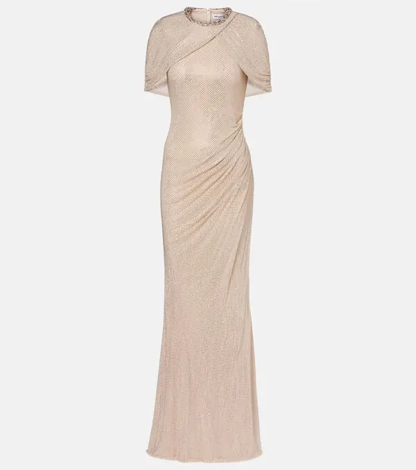 SELF-PORTRAIT Embellished Caped Maxi Dress