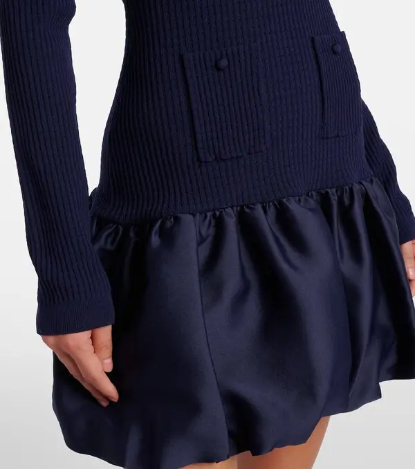 SELF-PORTRAIT Waffle-knit Minidress