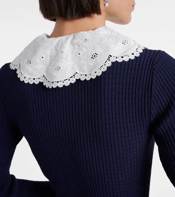 SELF-PORTRAIT Waffle-knit Minidress