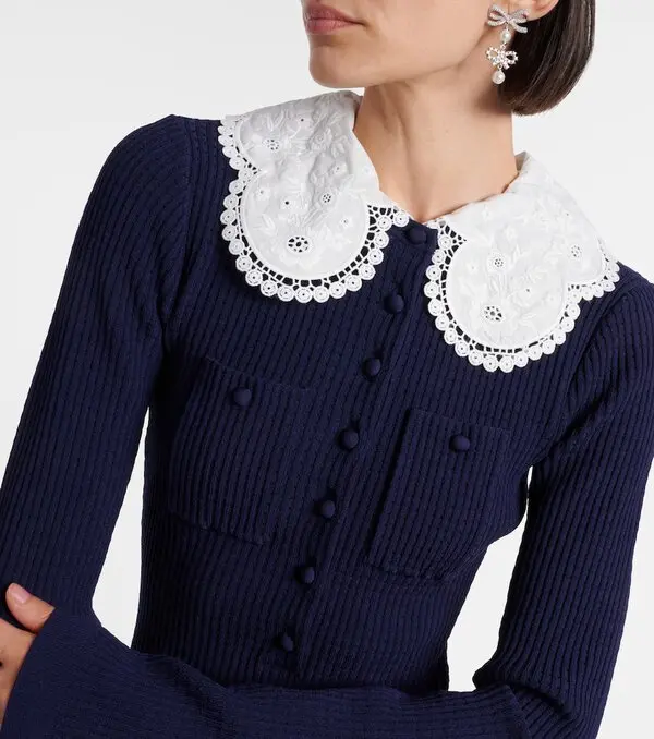 SELF-PORTRAIT Waffle-knit Minidress