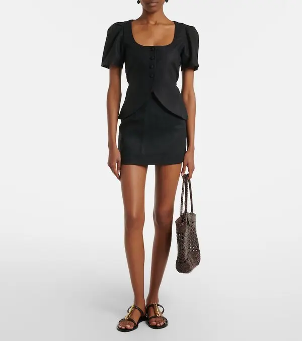 Faithfull The Brand Emma Linen Top - Black