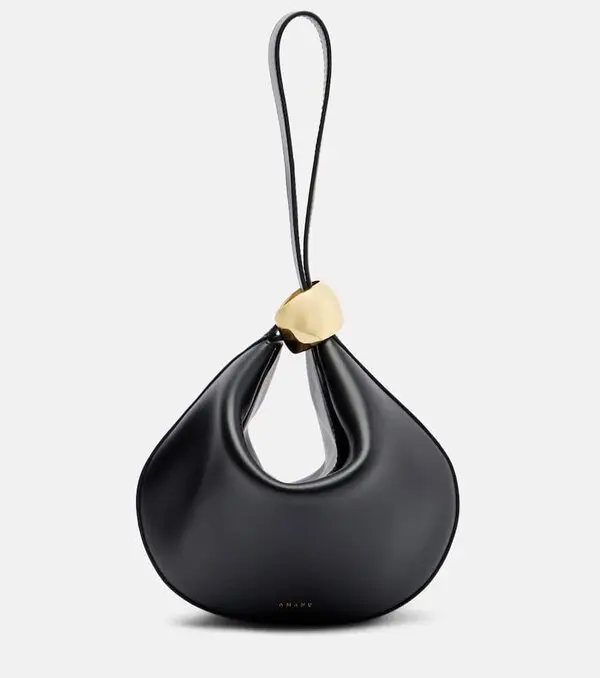 AMANU Zambia Small Leather Top-handle Bag - Black