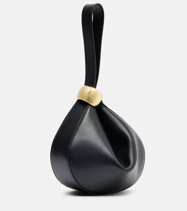 AMANU Zambia Small Leather Top-handle Bag - Black