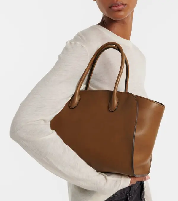 THE ROW Marlo 12 Leather Tote Bag - Brown