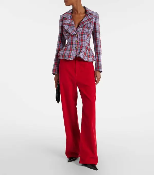 VIVIENNE WESTWOOD Tartan Linen Blazer