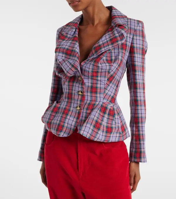VIVIENNE WESTWOOD Tartan Linen Blazer