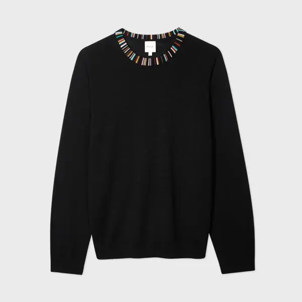 Paul Smith Signature Stripe Collar Merino Sweater