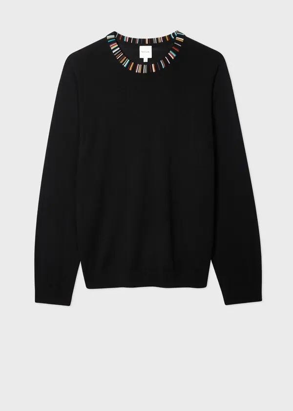 Paul Smith Signature Stripe Collar Merino Sweater