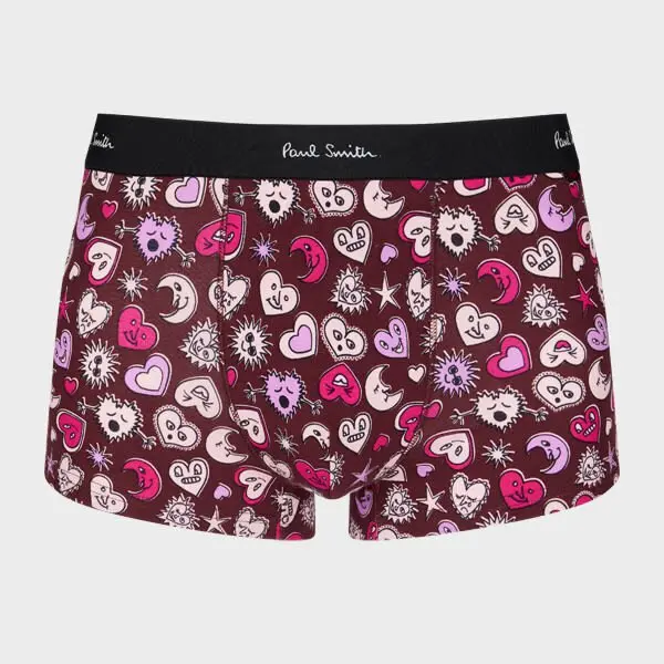 Paul Smith Burgundy 'hearts And Stars' Boxer Briefs - Red
