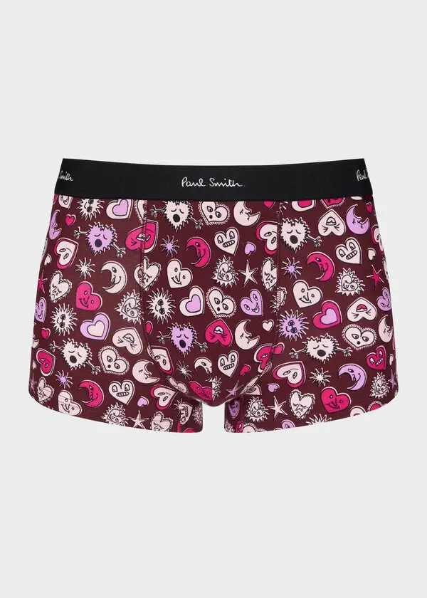 Paul Smith Burgundy 'hearts And Stars' Boxer Briefs - Red