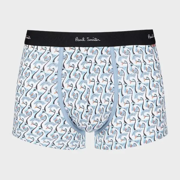 Paul Smith Light 'swan' Print Boxer Briefs - Blue