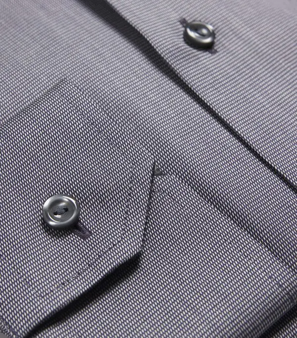 Eton Cotton Twill Puppytooth Slim Shirt - Navy