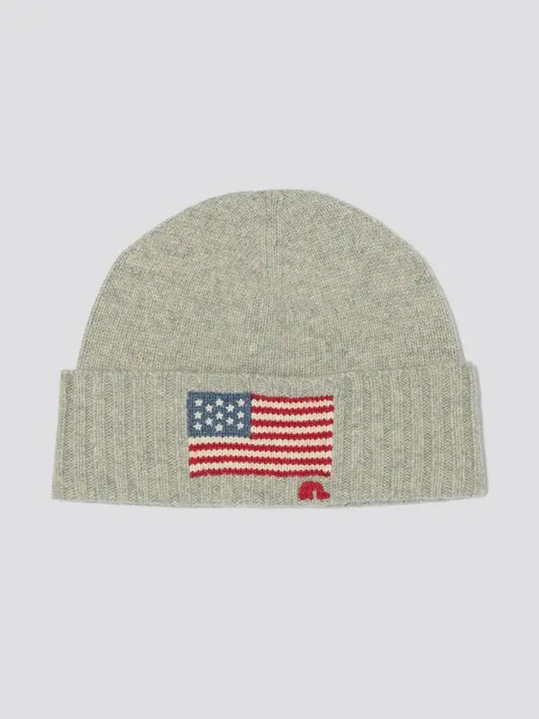 Polo Ralph Lauren Embroidered Flag Beanie - Grey