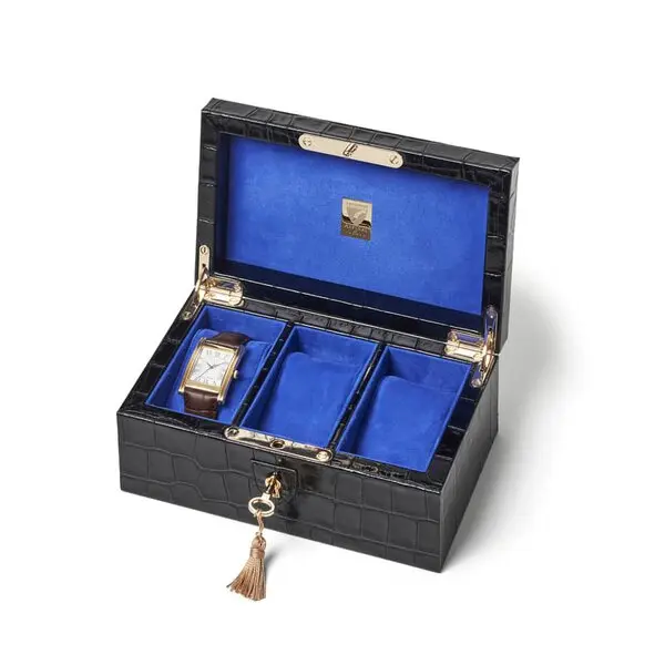ASPINAL OF LONDON Three Piece Watch Box - Black