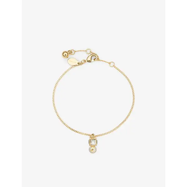 JIMMY CHOO Pearl Cube Brass Bracelet - Gold