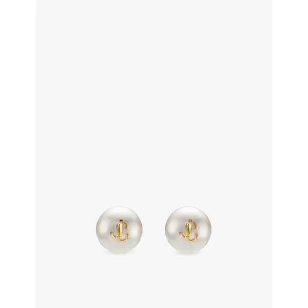 JIMMY CHOO Jc Maxi Pearl Stud Earrings - Gold