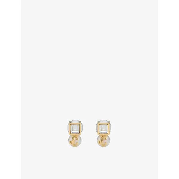 JIMMY CHOO Jc Pearl Cube Stud Earrings - Gold