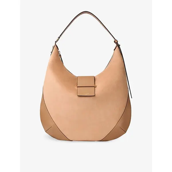 JIMMY CHOO Medium Suede Hobo Bag - Toffee/toffee/shiny