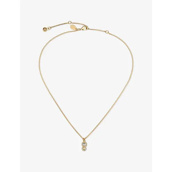 JIMMY CHOO Jc Pearl Cube Brass Pendant Necklace - Gold