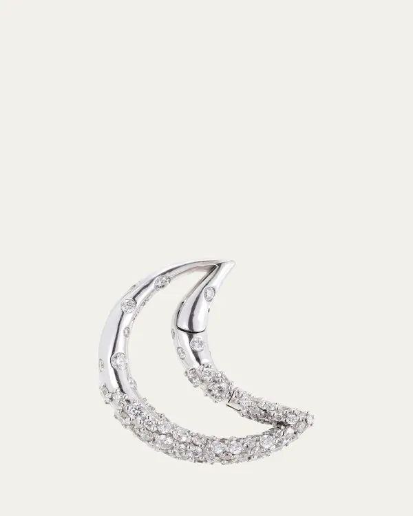 MARLA AARON Diamond Dipped Crescent Moonlock In 18k White Gold