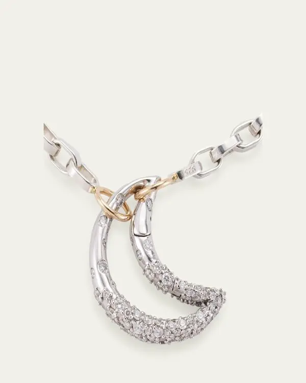 MARLA AARON Diamond Dipped Crescent Moonlock In 18k White Gold