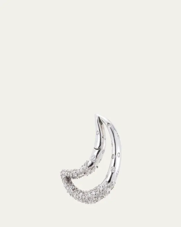 MARLA AARON Diamond Dipped Crescent Moonlock In 18k White Gold
