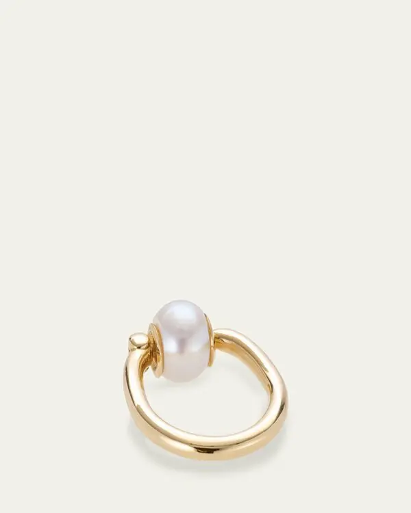 MARLA AARON 18k Yellow Pearl Trundle Lock Ring